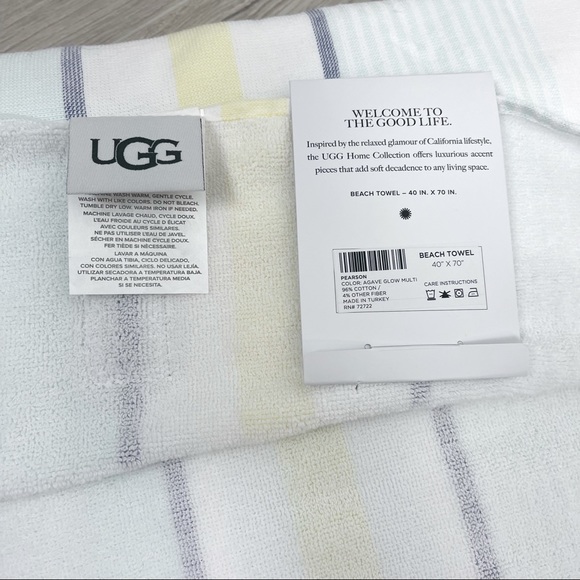 UGG | Bath | Ugg Beach Towel Cotton Striped Pearson 4 X 70 | Poshmark